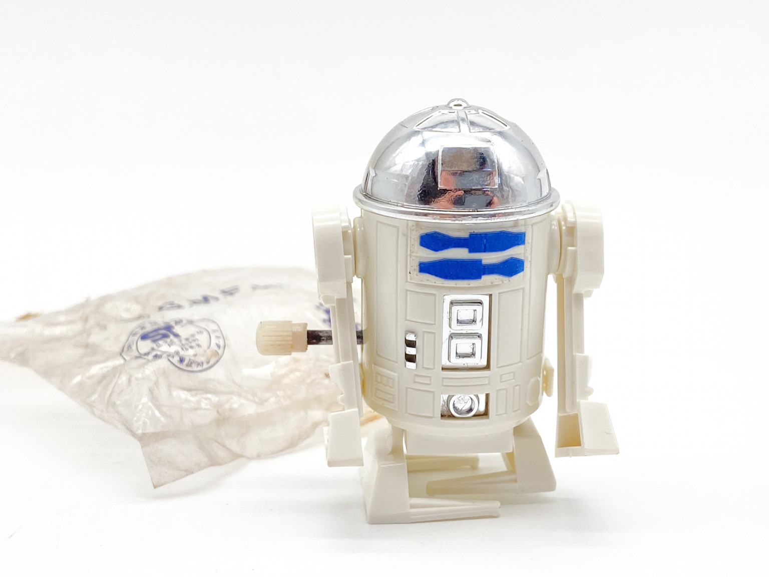 R2-D2 wind-up TAKARA 1978 japon with original bag - Fabuleuse Caverne